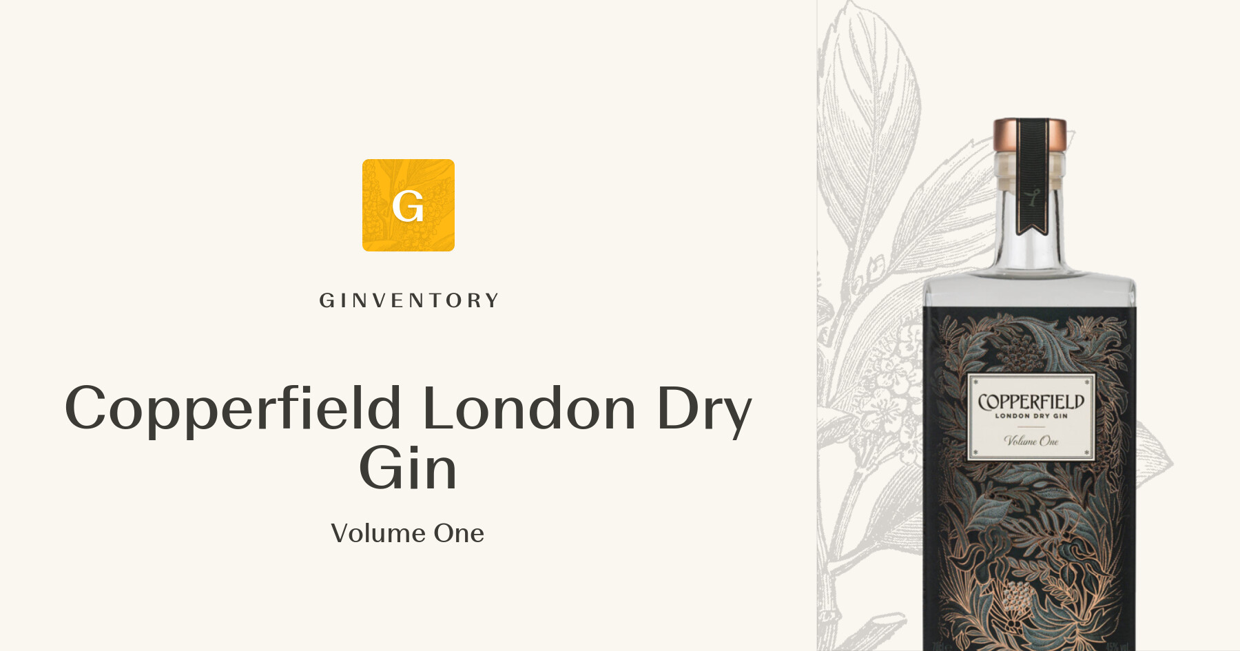 Copperfield London Dry Gin - Volume One — Gins | Ginventory