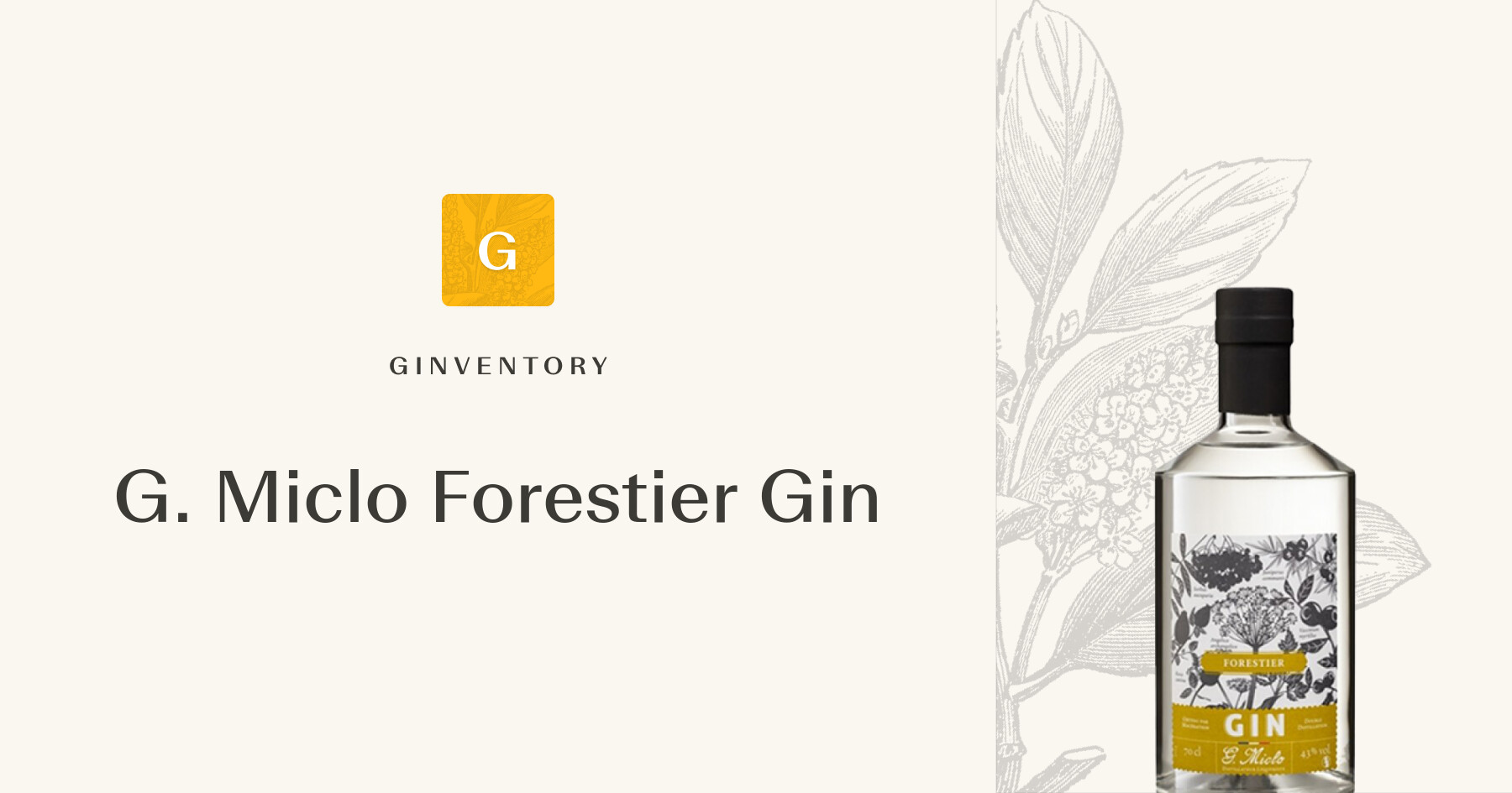 G. Miclo Forestier Gin — Gins | Ginventory