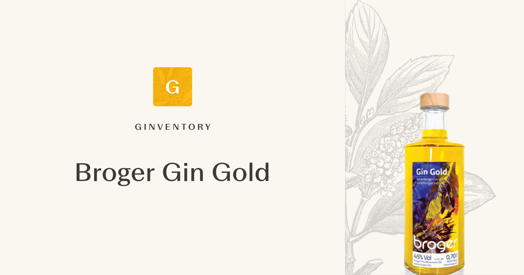 Broger Gin Gold — Gins | Ginventory