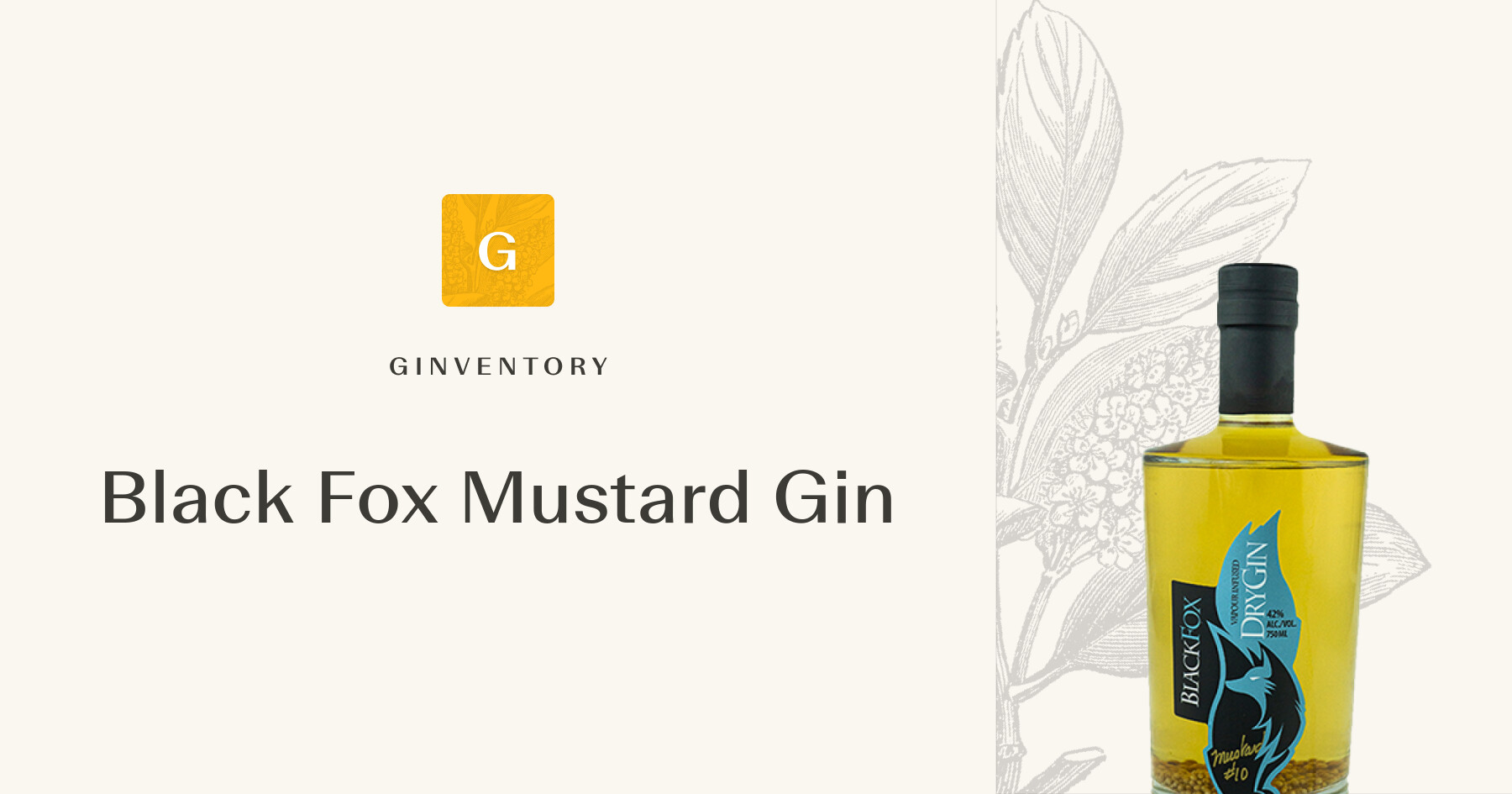 Black Fox Mustard Gin — Gins | Ginventory