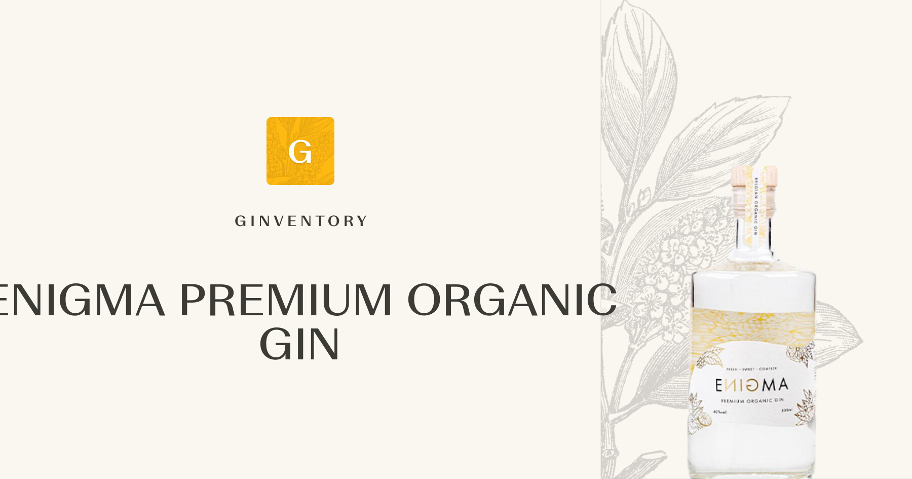 ENIGMA PREMIUM ORGANIC GIN — Ginebras | Ginventory