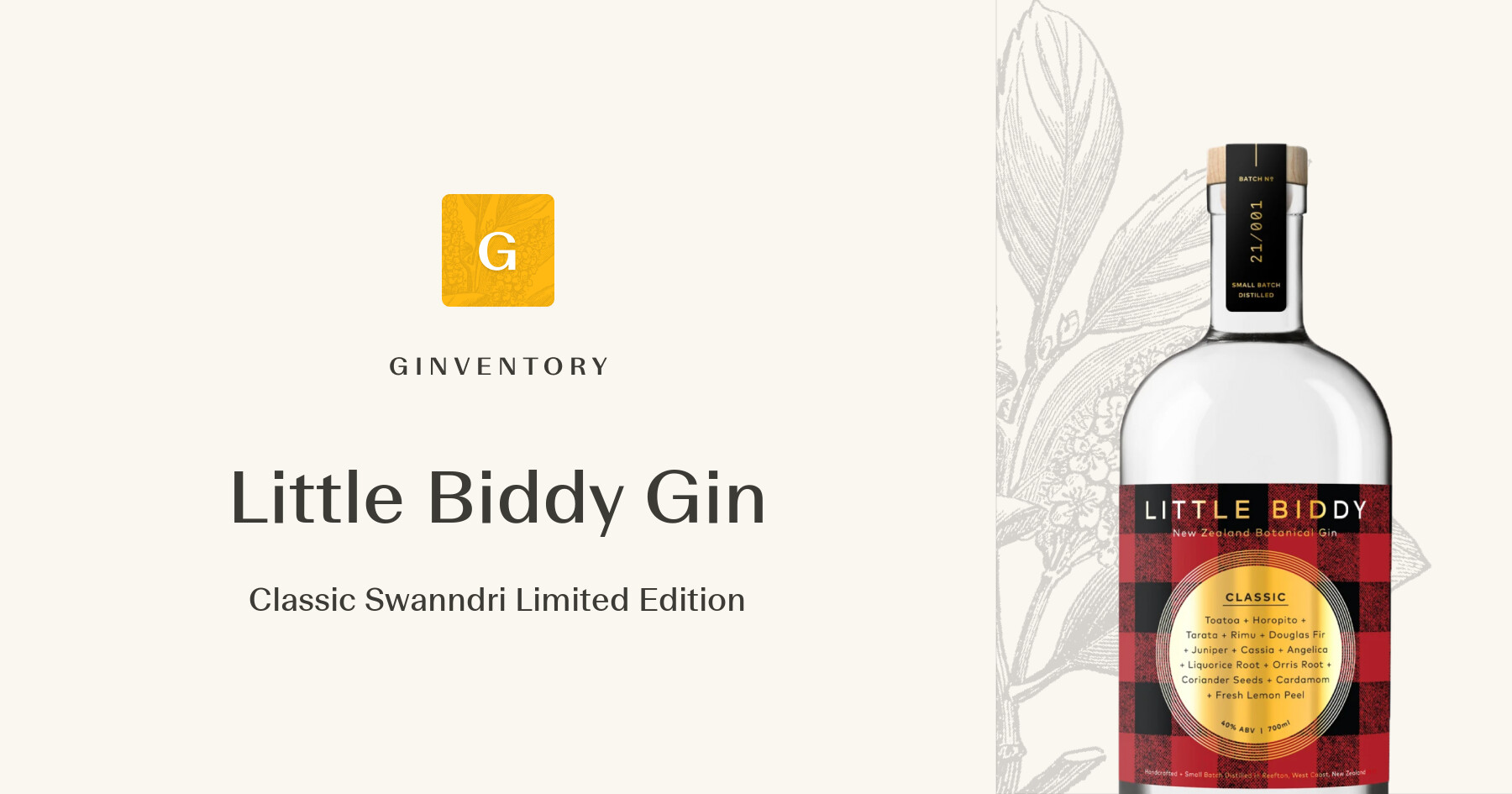 Little Biddy Gin - Classic Swanndri Limited Edition — Gins | Ginventory