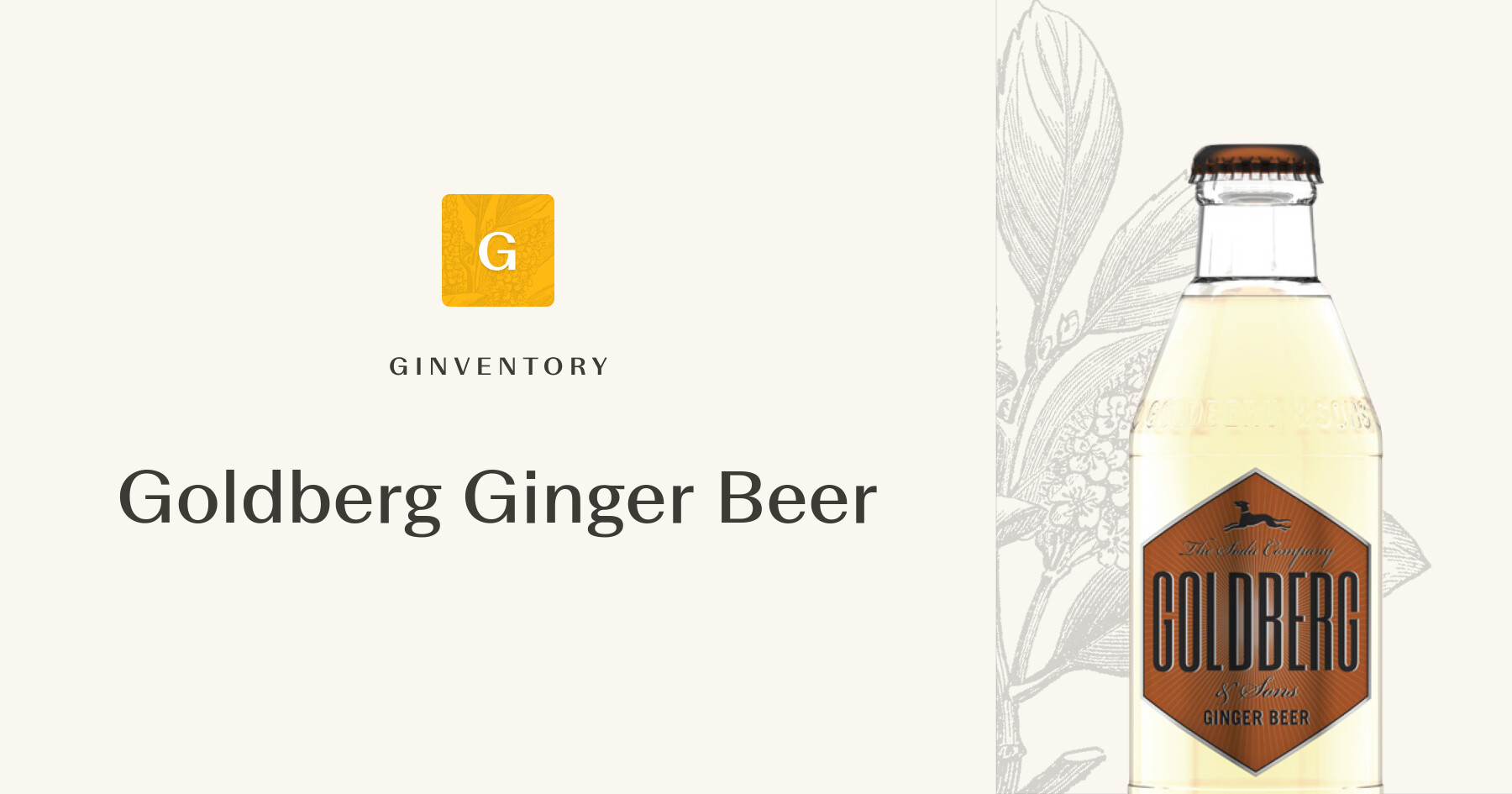 Goldberg Ginger Beer — Tónicas | Ginventory