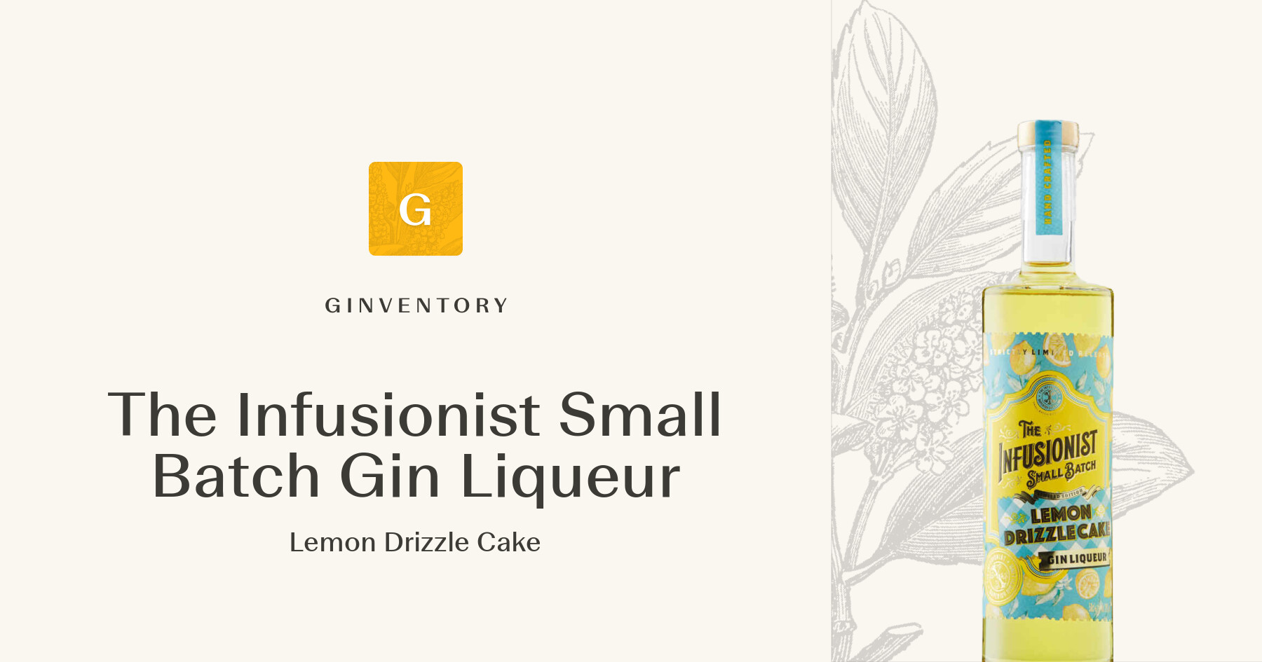 The Infusionist Small Batch Gin Liqueur - Lemon Drizzle Cake — Gins ...