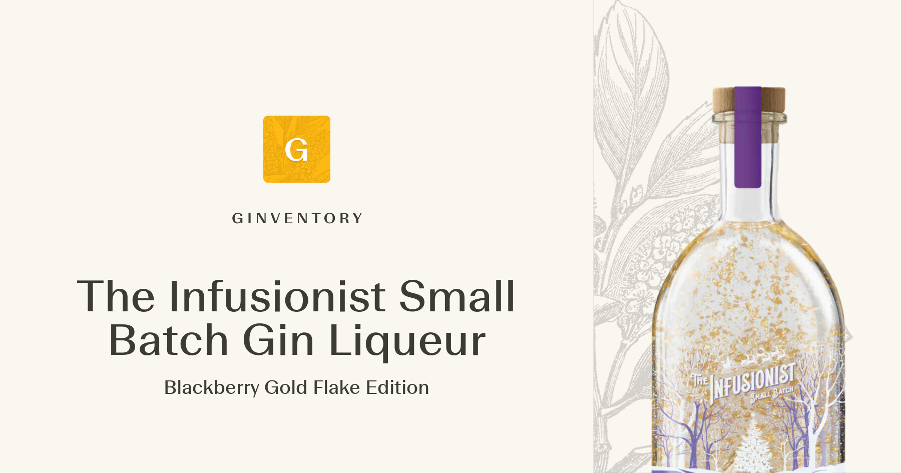 The Infusionist Small Batch Gin Liqueur - Blackberry Gold Flake Edition ...