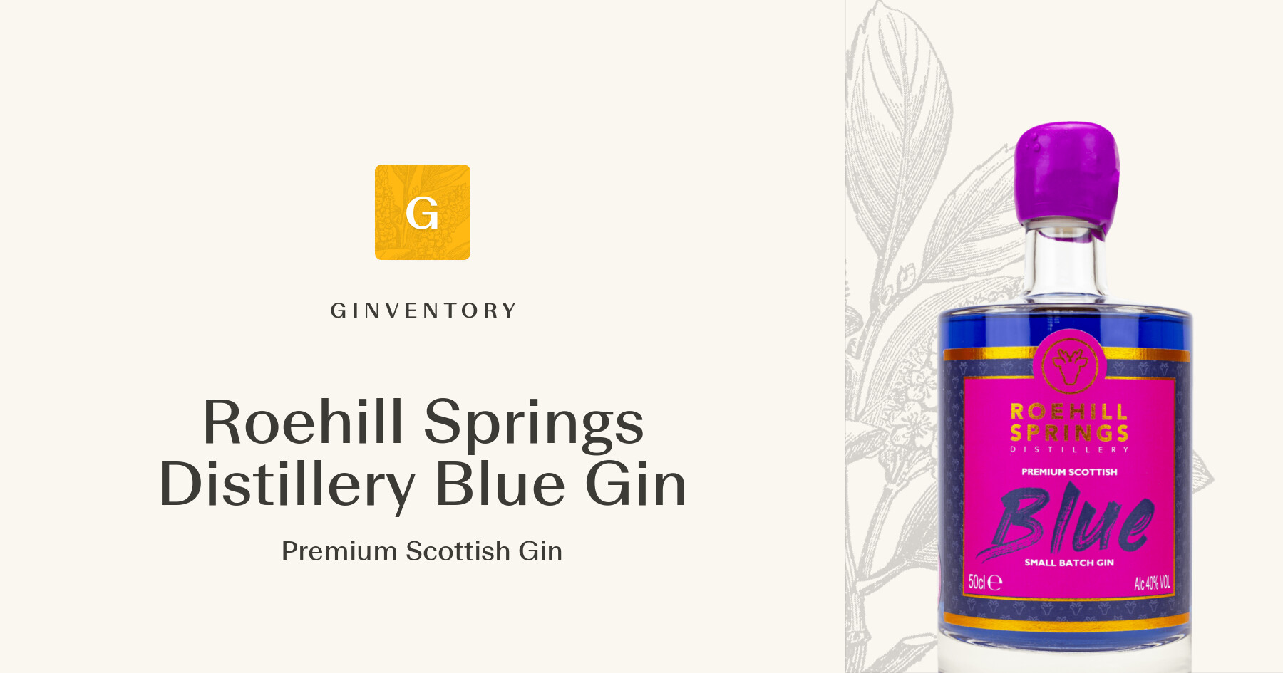 Roehill Springs Distillery Blue Gin - Premium Scottish Gin — Gins ...