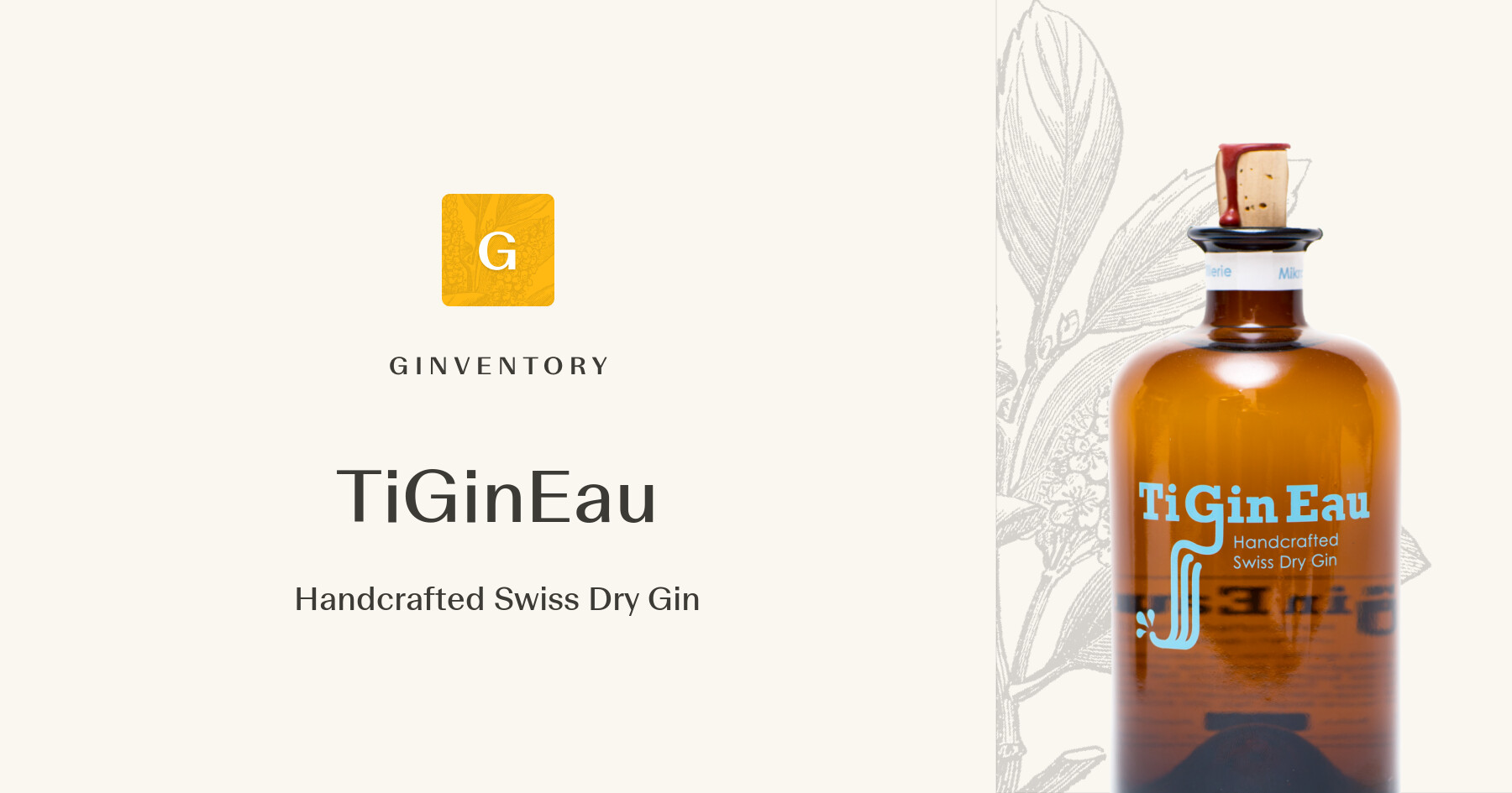 TiGinEau - Handcrafted Swiss Dry Gin — Gins | Ginventory