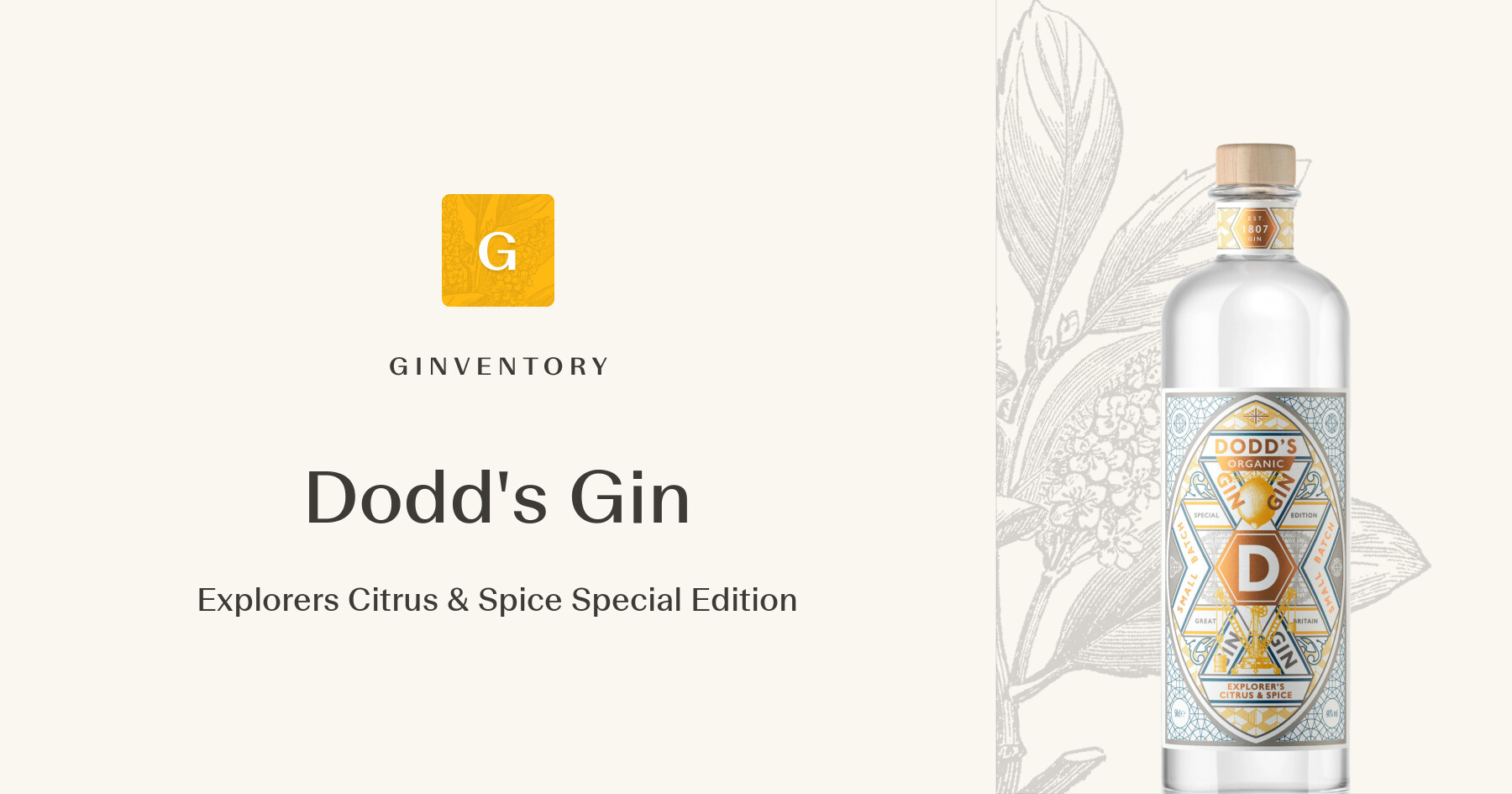 Dodd's Gin - Explorers Citrus & Spice Special Edition — Gins | Ginventory