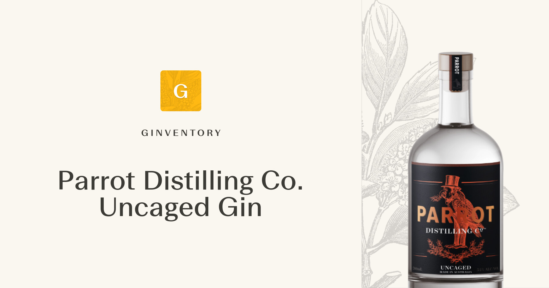 Parrot Distilling Co. Uncaged Gin — Gins | Ginventory