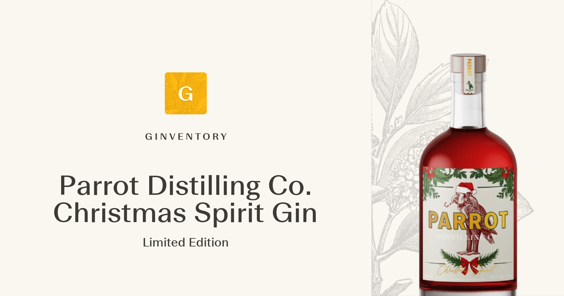 Parrot Distilling Co. Christmas Spirit Gin - Limited Edition — Gins ...
