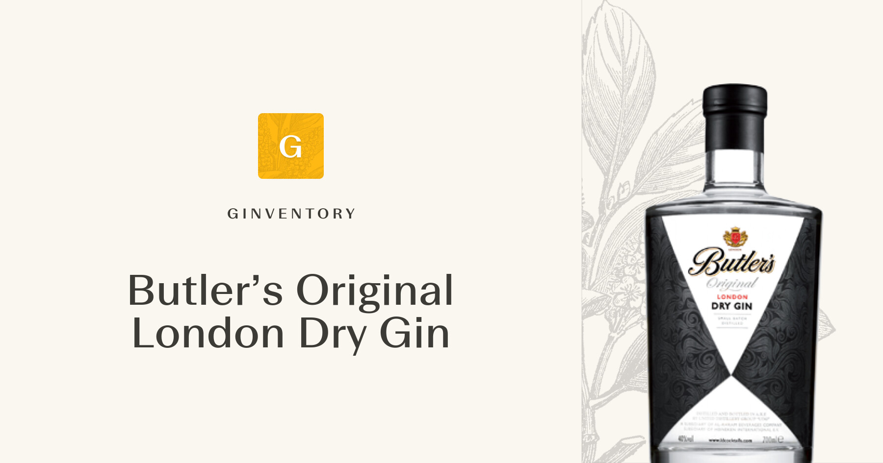 Butler’s Original London Dry Gin — Gins | Ginventory