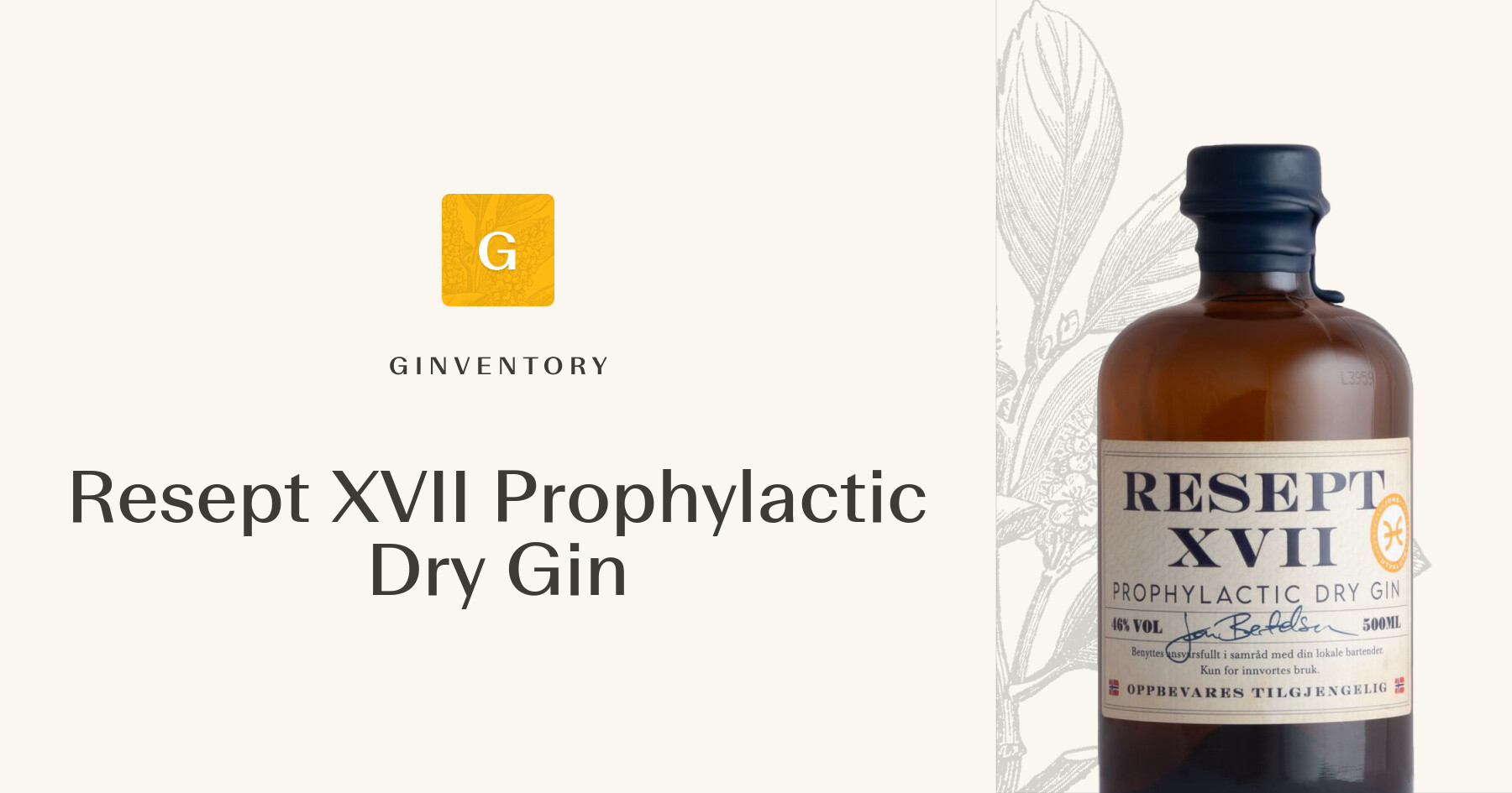 Resept XVII Prophylactic Dry Gin — Gins | Ginventory