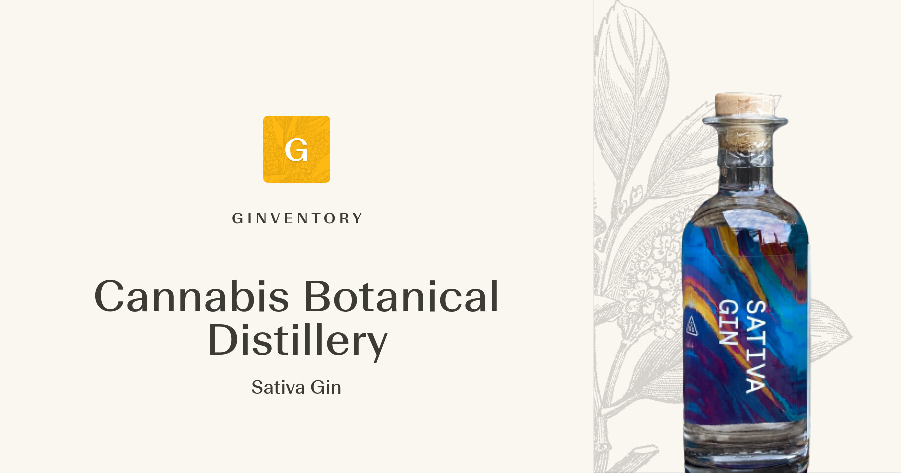 Cannabis Botanical Distillery - Sativa Gin — Gins | Ginventory