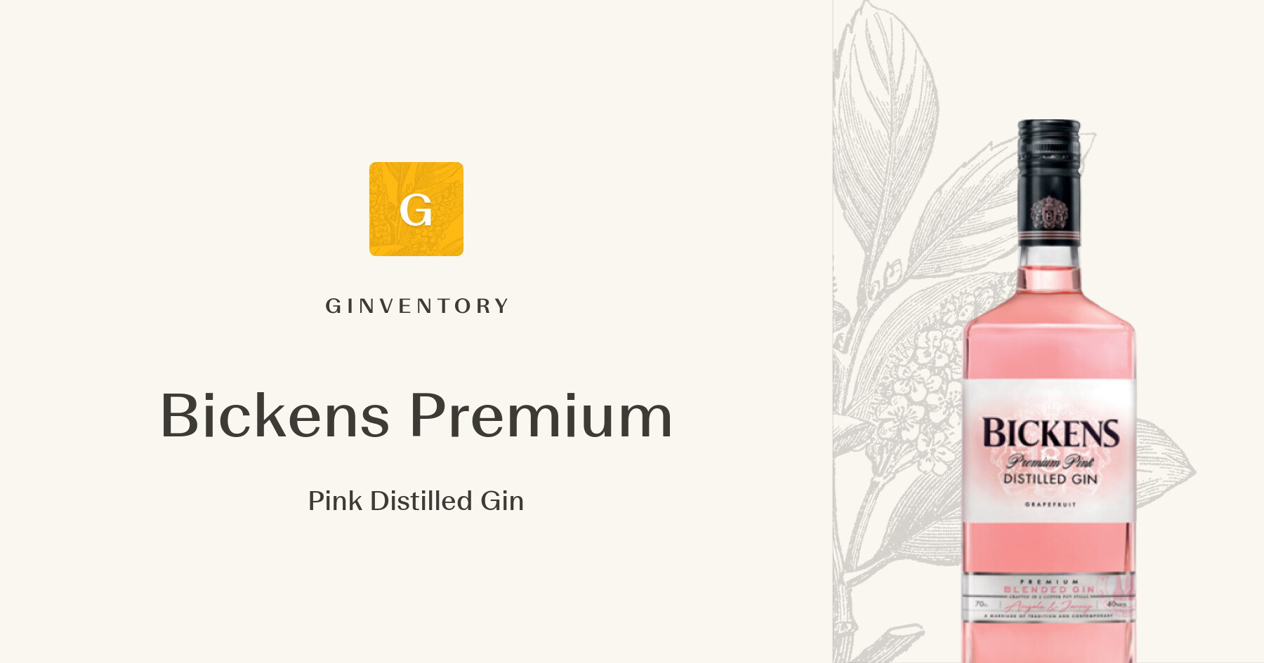 Bickens Premium - Pink Distilled Gin — Gins | Ginventory