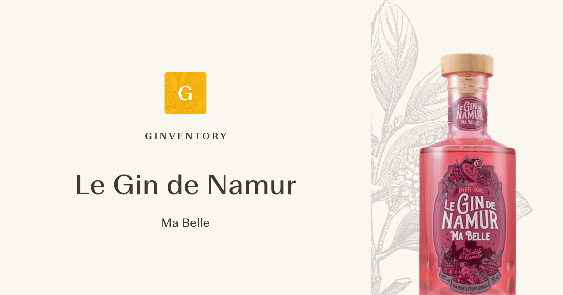 Le Gin de Namur - Ma Belle — Gins | Ginventory