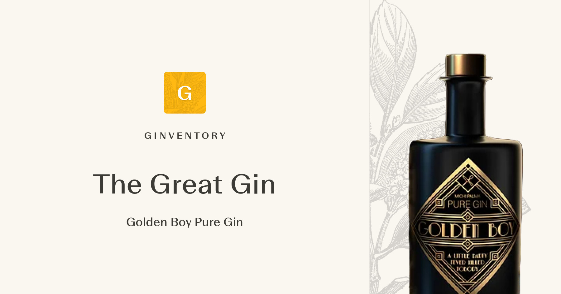 The Great Gin - Golden Boy Pure Gin — Gins | Ginventory