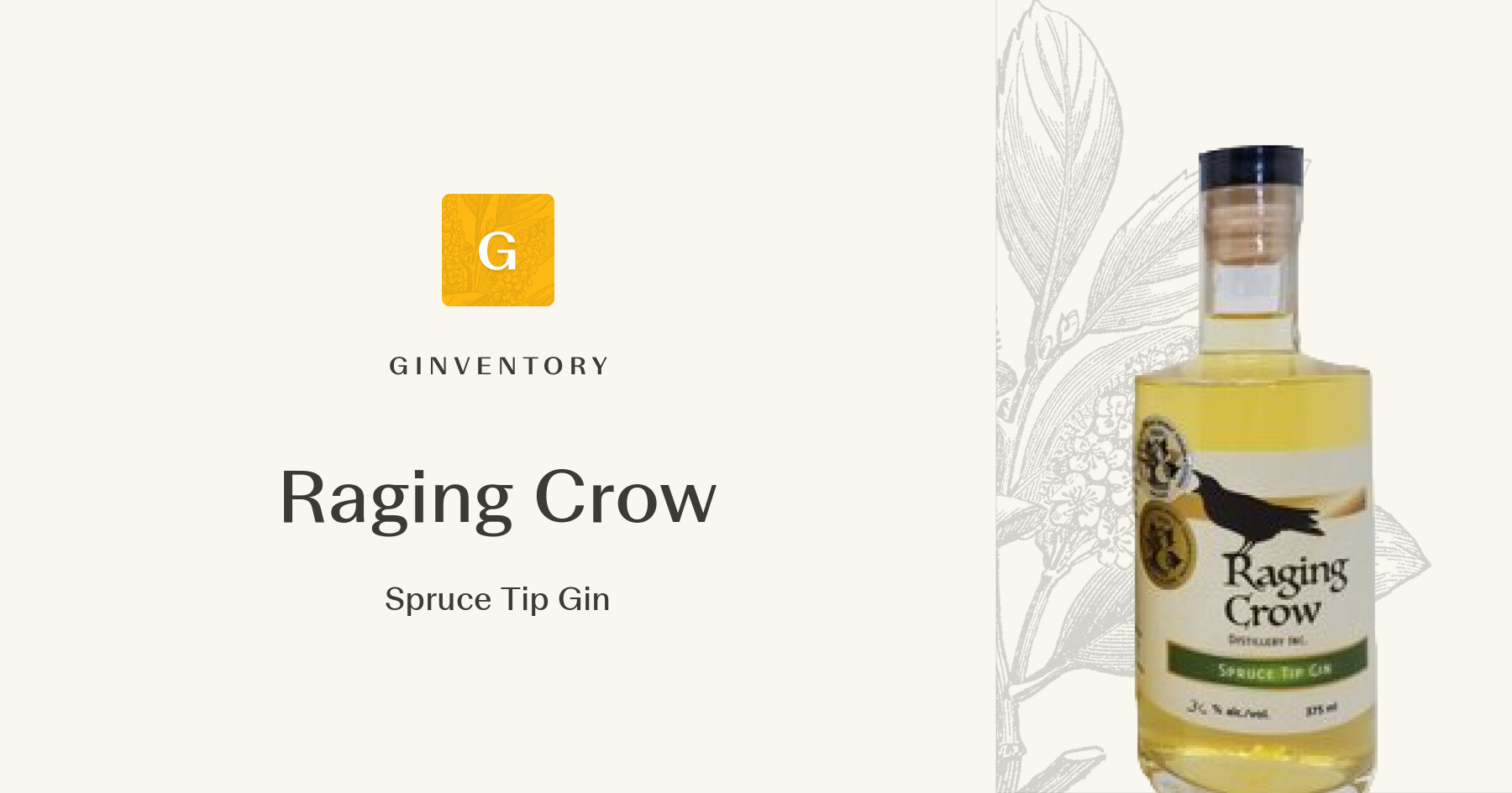 Raging Crow - Spruce Tip Gin — Gins | Ginventory