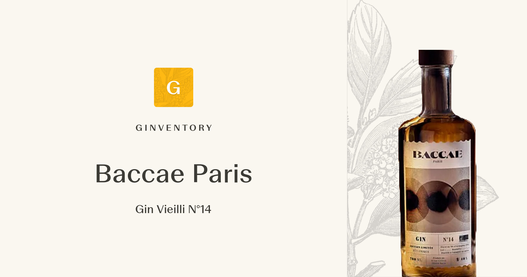 Baccae Paris - Gin Vieilli N°14 — Gins | Ginventory
