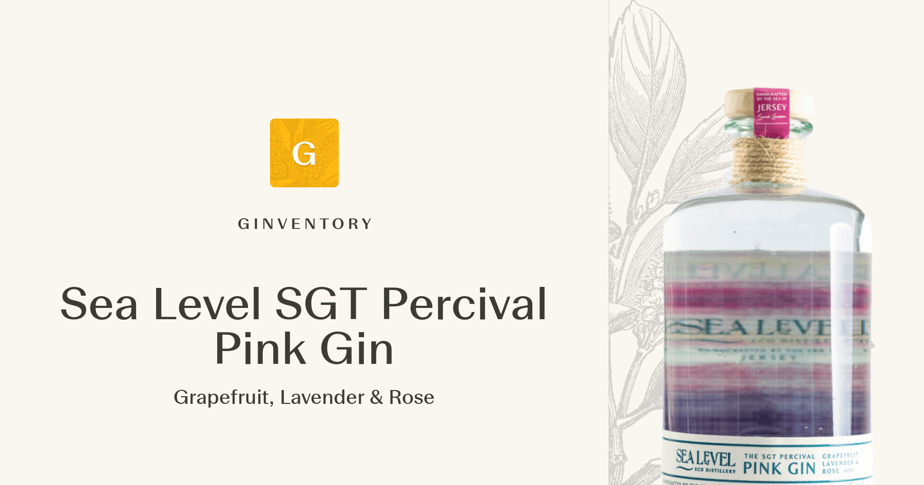 Sea Level SGT Percival Pink Gin - Grapefruit, Lavender & Rose — Gins ...