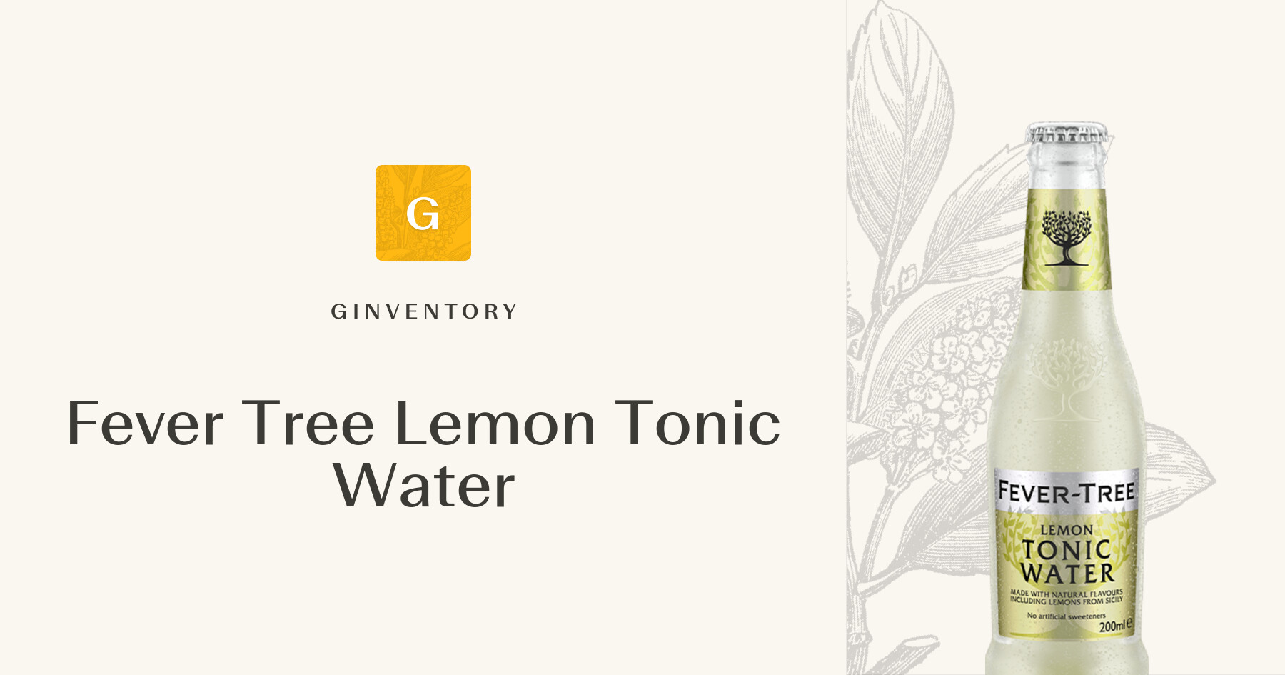 Fever Tree Lemon Tonic Water — Tonics | Ginventory
