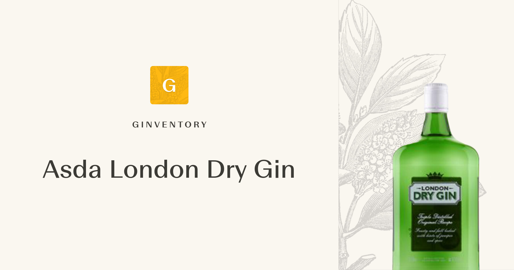 Asda London Dry Gin — Ginebras | Ginventory