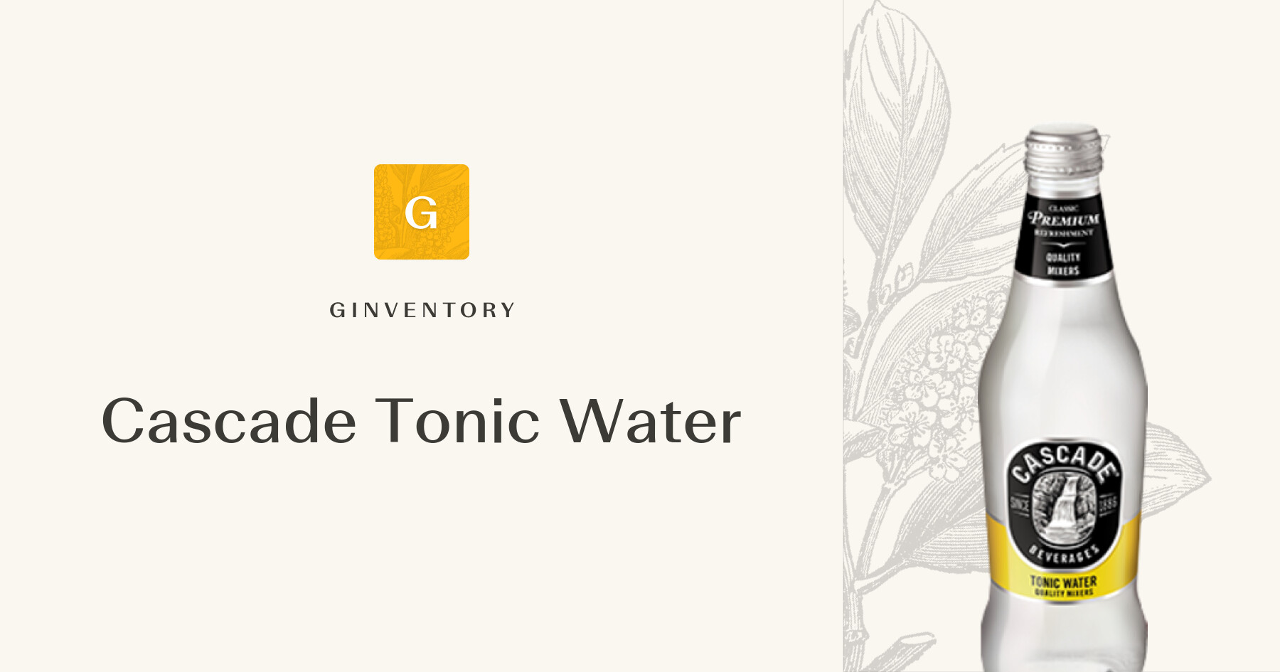Cascade Tonic Water — Tonics | Ginventory