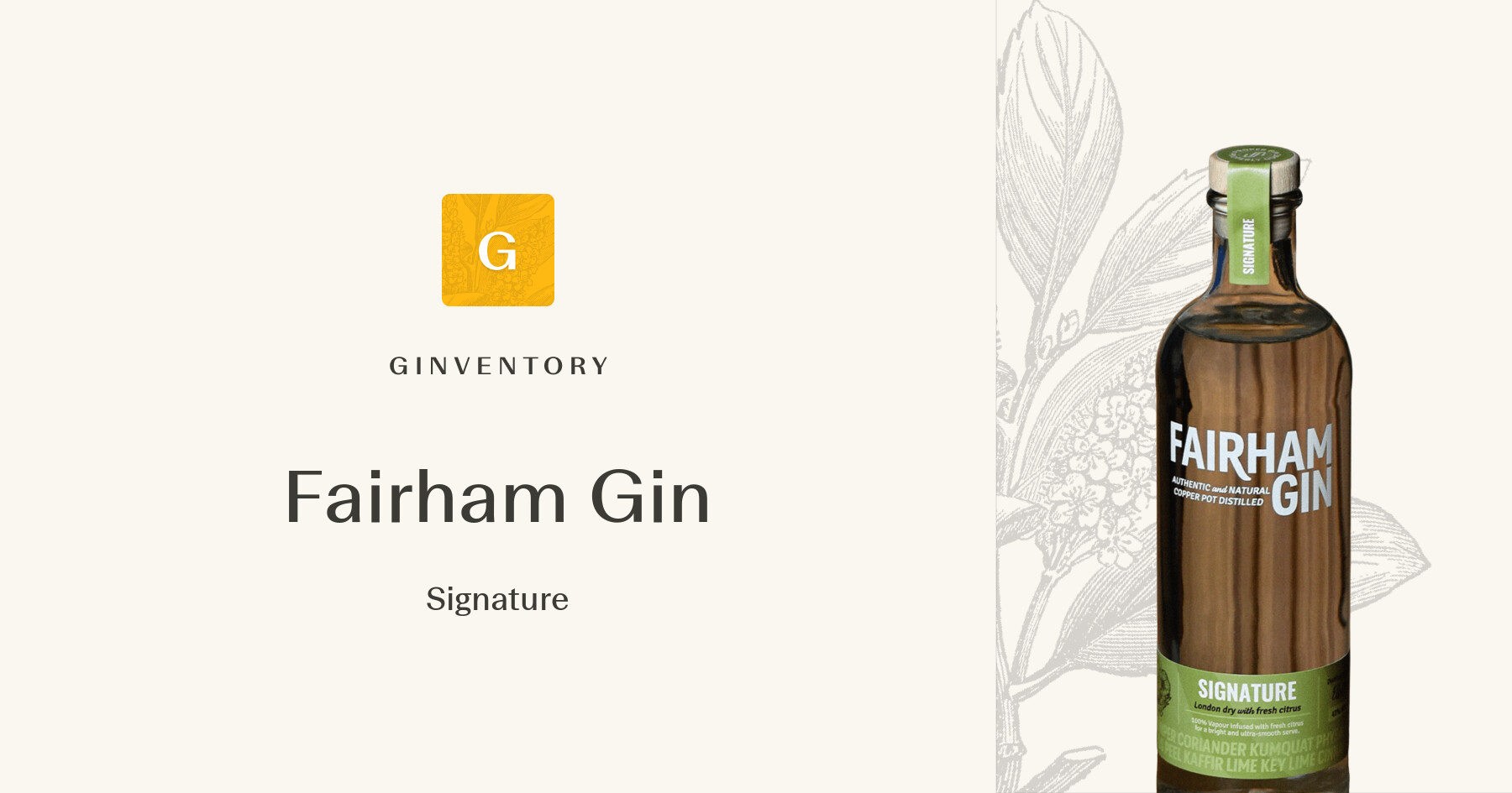 Fairham Gin - Signature — Gins | Ginventory