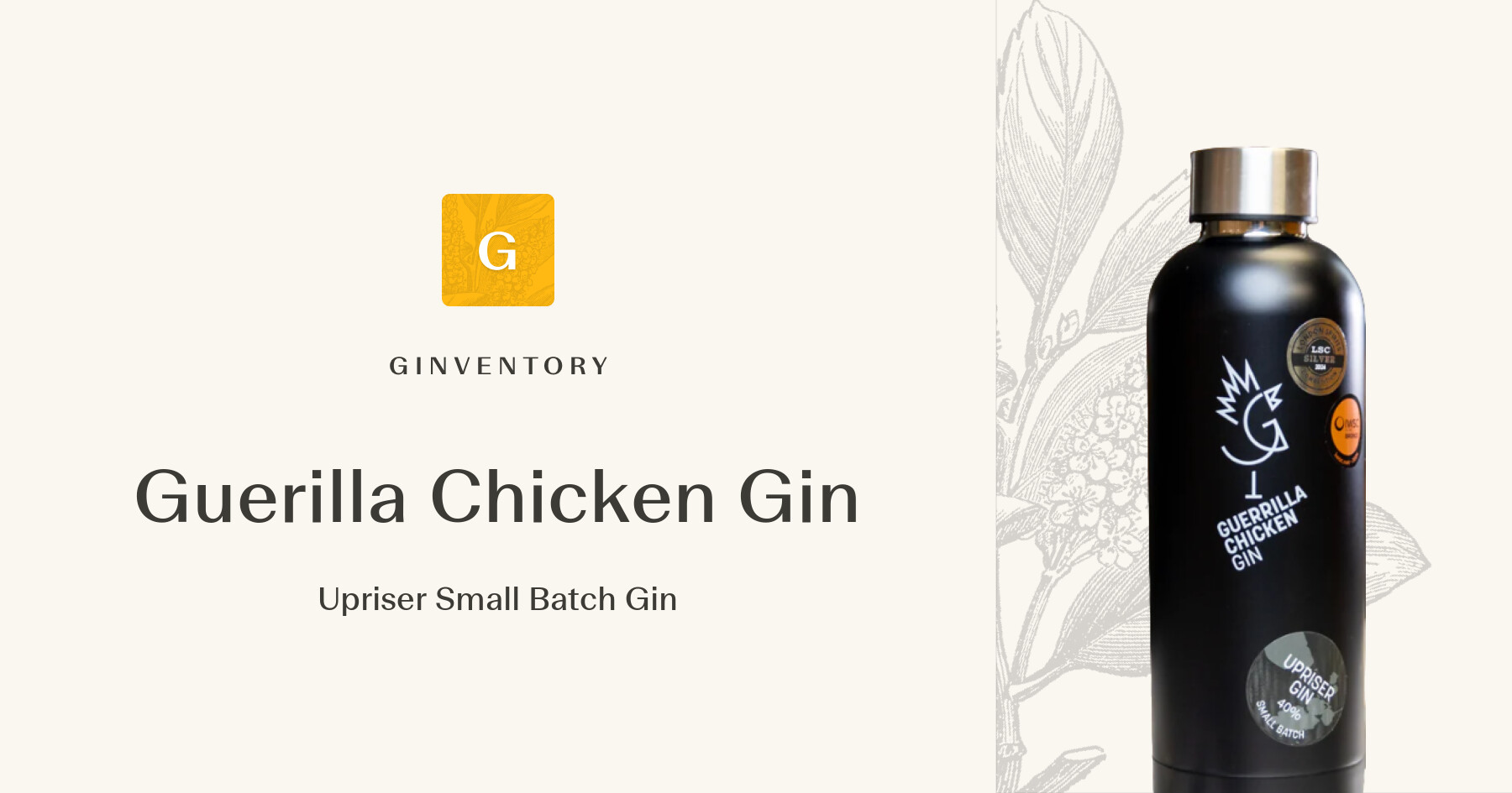 Guerilla Chicken Gin - Upriser Small Batch Gin — Gins | Ginventory