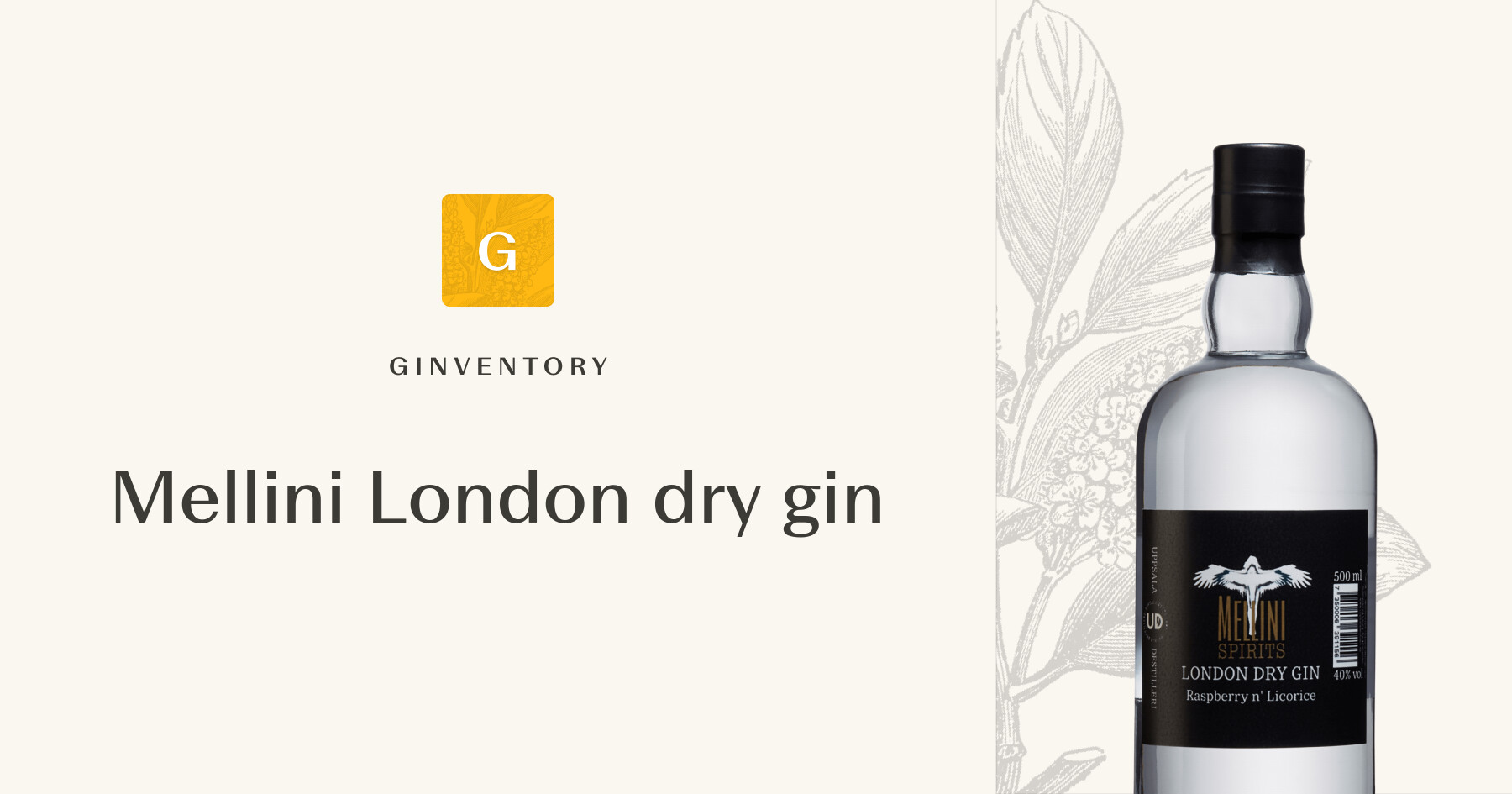 Mellini London dry gin — Ginebras | Ginventory