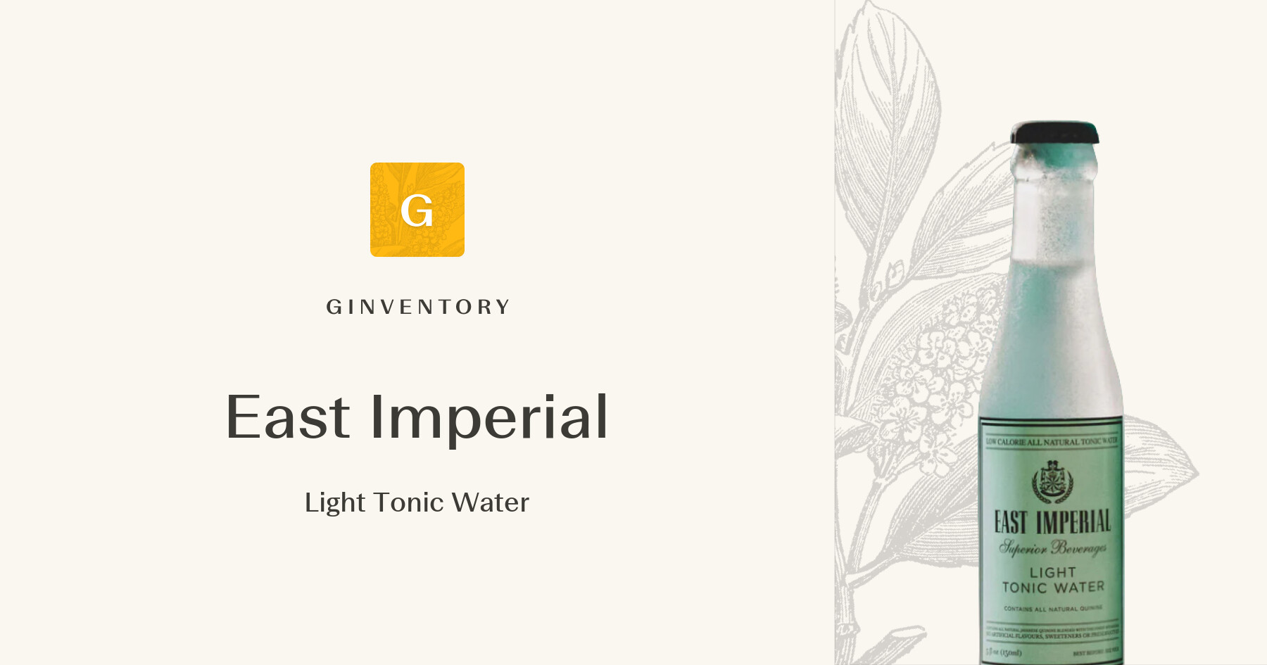 East Imperial - Light Tonic Water — Tonics | Ginventory