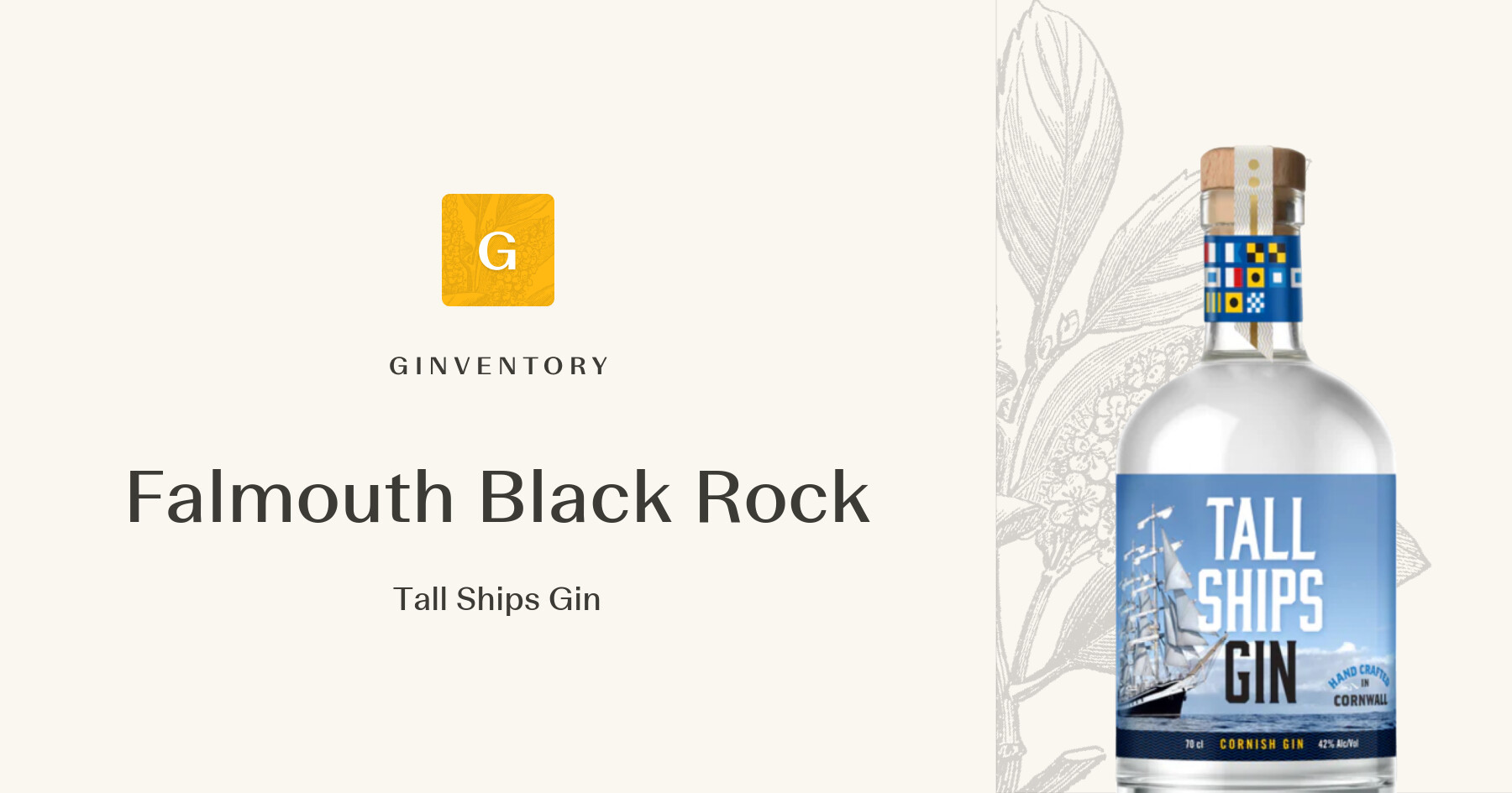 Falmouth Black Rock - Tall Ships Gin — Gins | Ginventory