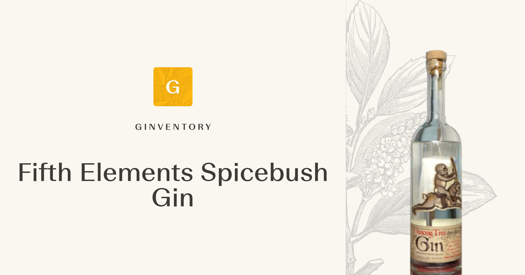 Fifth Elements Spicebush Gin — Ginebras | Ginventory