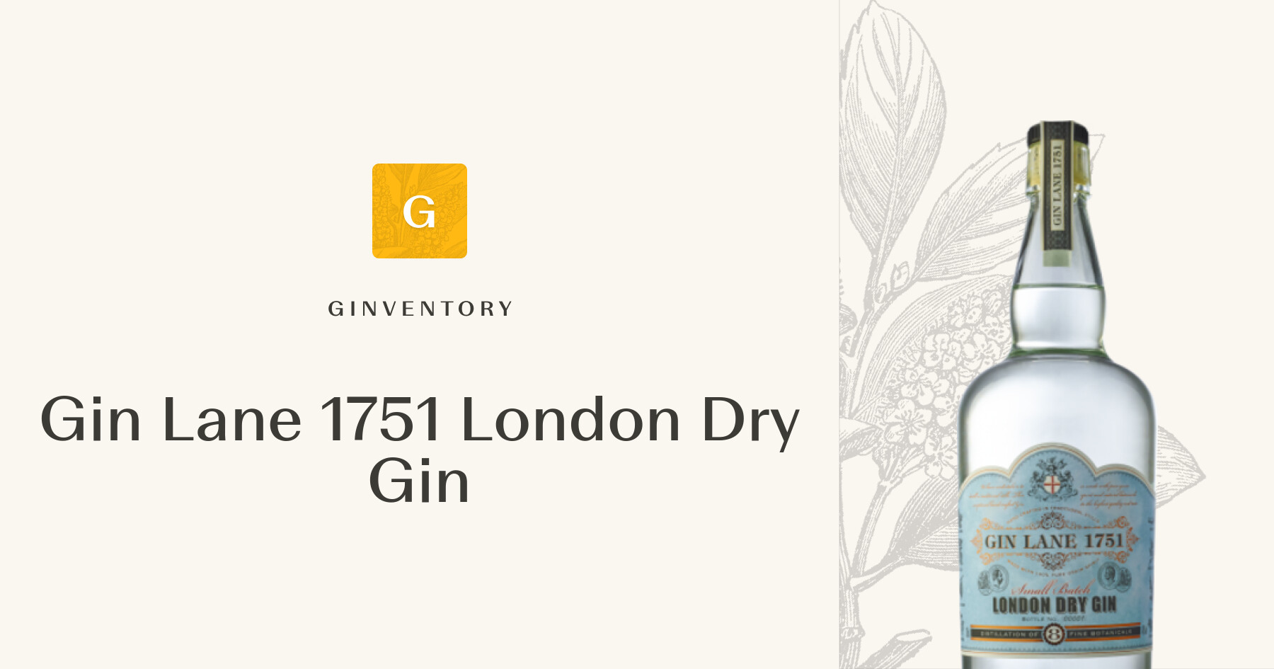 Gin Lane 1751 London Dry Gin — Gins | Ginventory