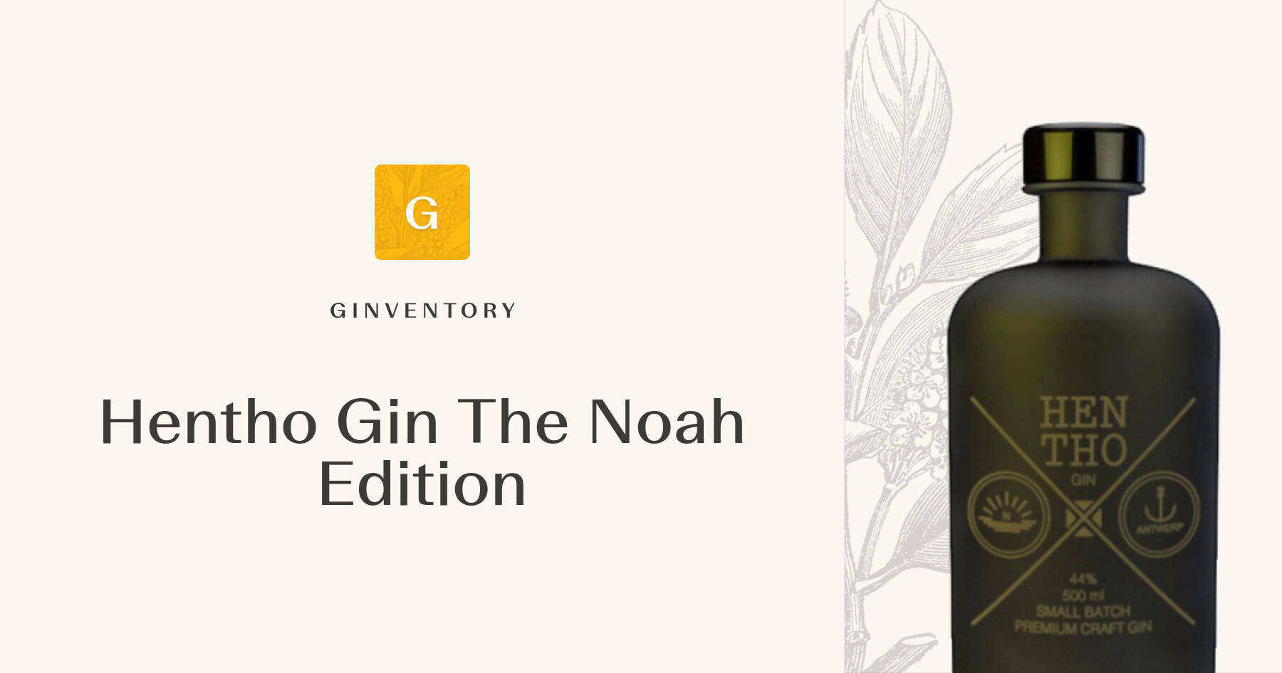 Hentho Gin The Noah Edition — Ginebras | Ginventory