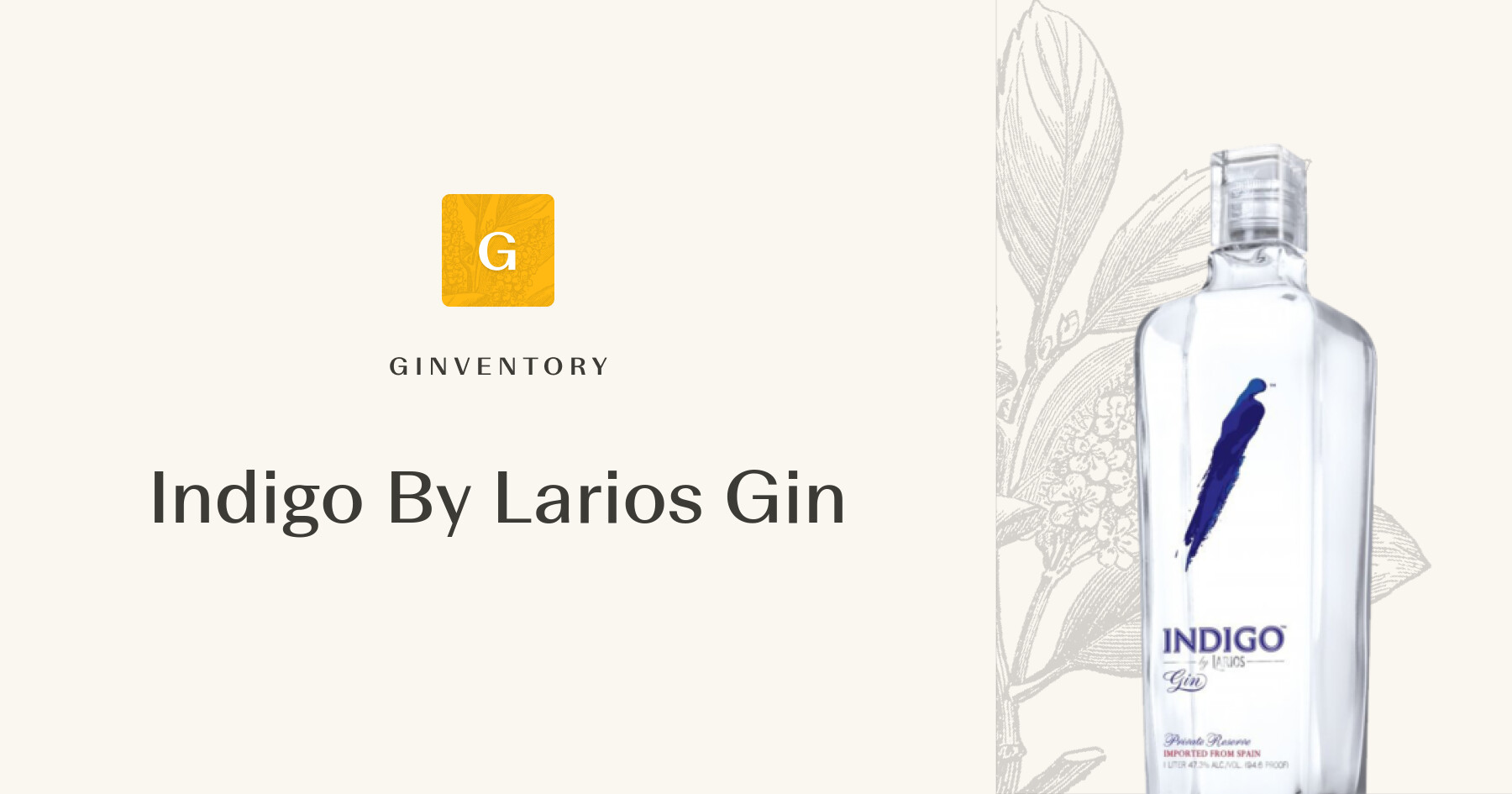 Indigo By Larios Gin — Gins | Ginventory
