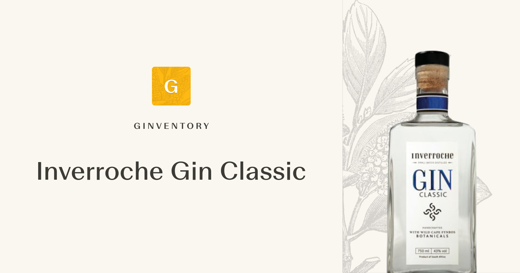 Inverroche Gin Classic — Gins | Ginventory