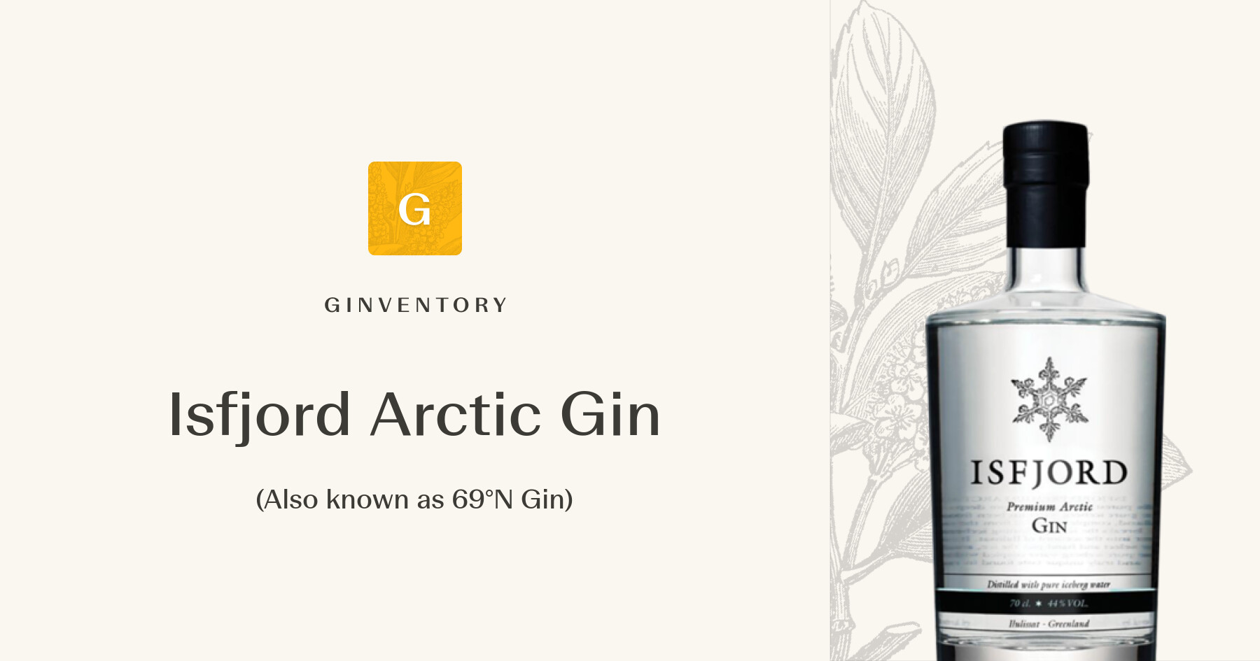 Isfjord Arctic Gin - (Also known as 69°N Gin) — Gins | Ginventory