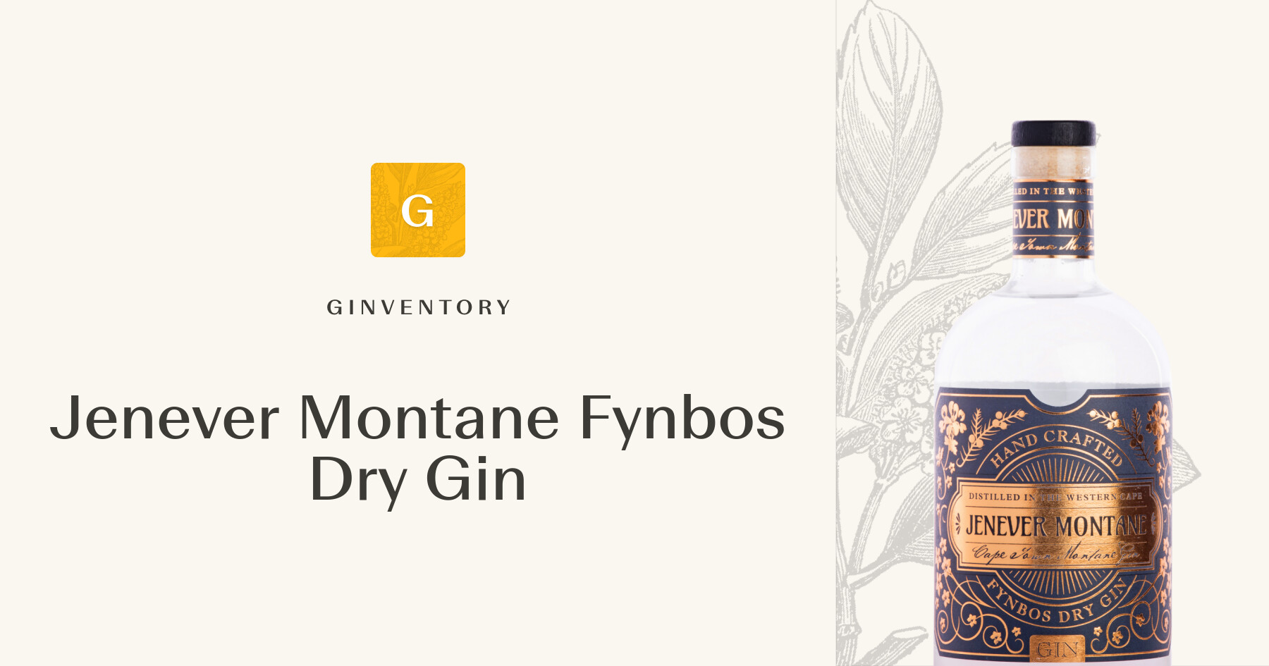 Jenever Montane Fynbos Dry Gin — Ginebras | Ginventory