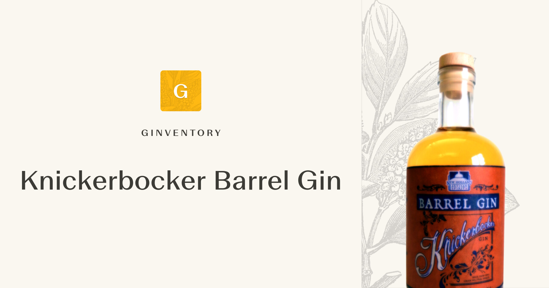 Knickerbocker Barrel Gin — Ginebras | Ginventory
