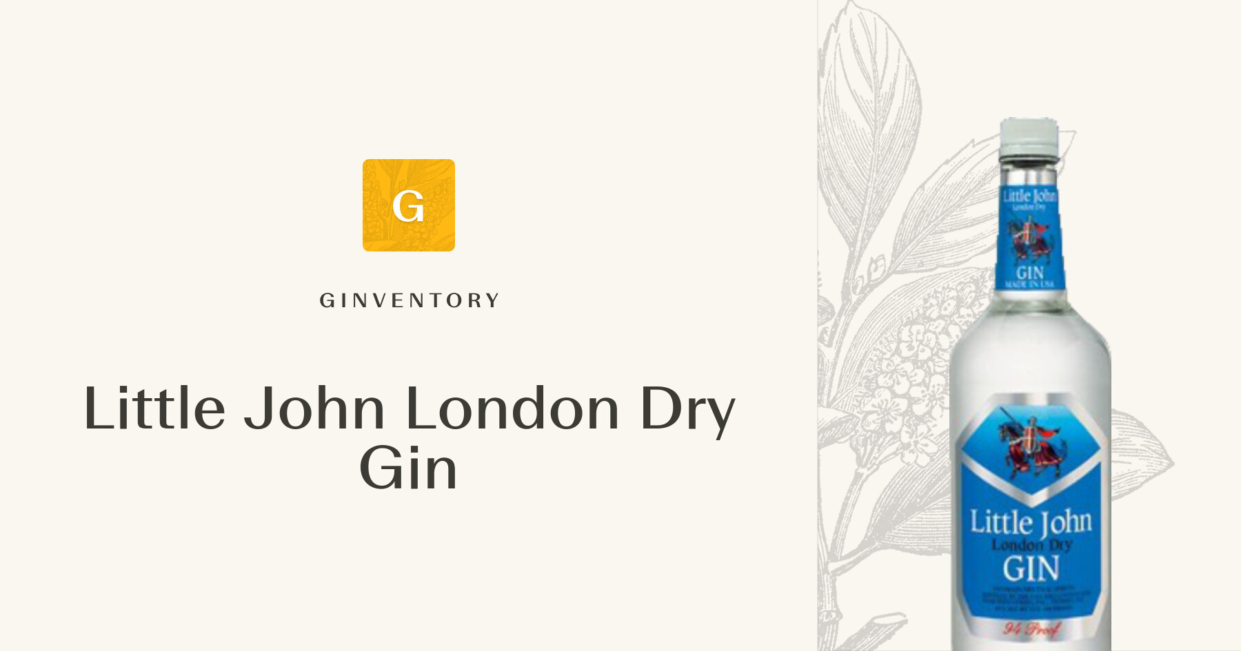 Little John London Dry Gin — Gins | Ginventory