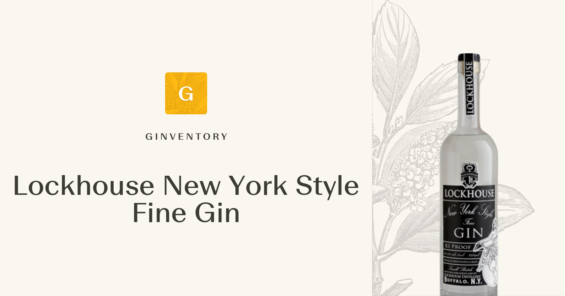 Lockhouse New York Style Fine Gin — Gins | Ginventory