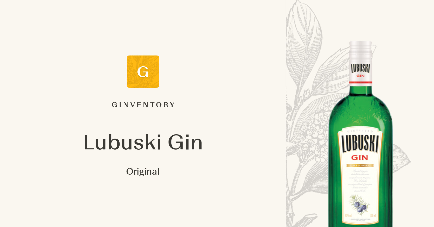 Lubuski Gin - Original — Gins | Ginventory