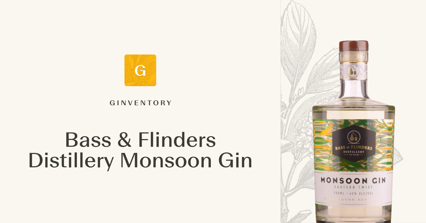 Bass & Flinders Distillery Monsoon Gin — Gins | Ginventory