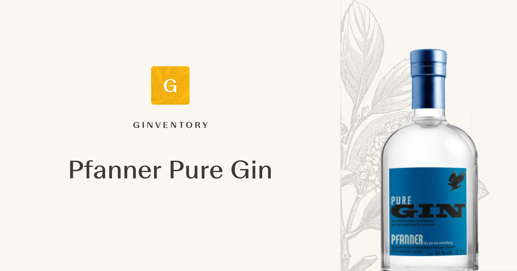 Pfanner Pure Gin — Gins | Ginventory