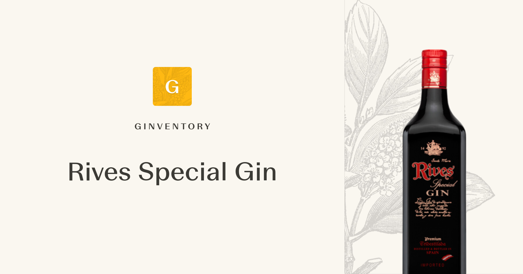 Rives Special Gin — Gins | Ginventory