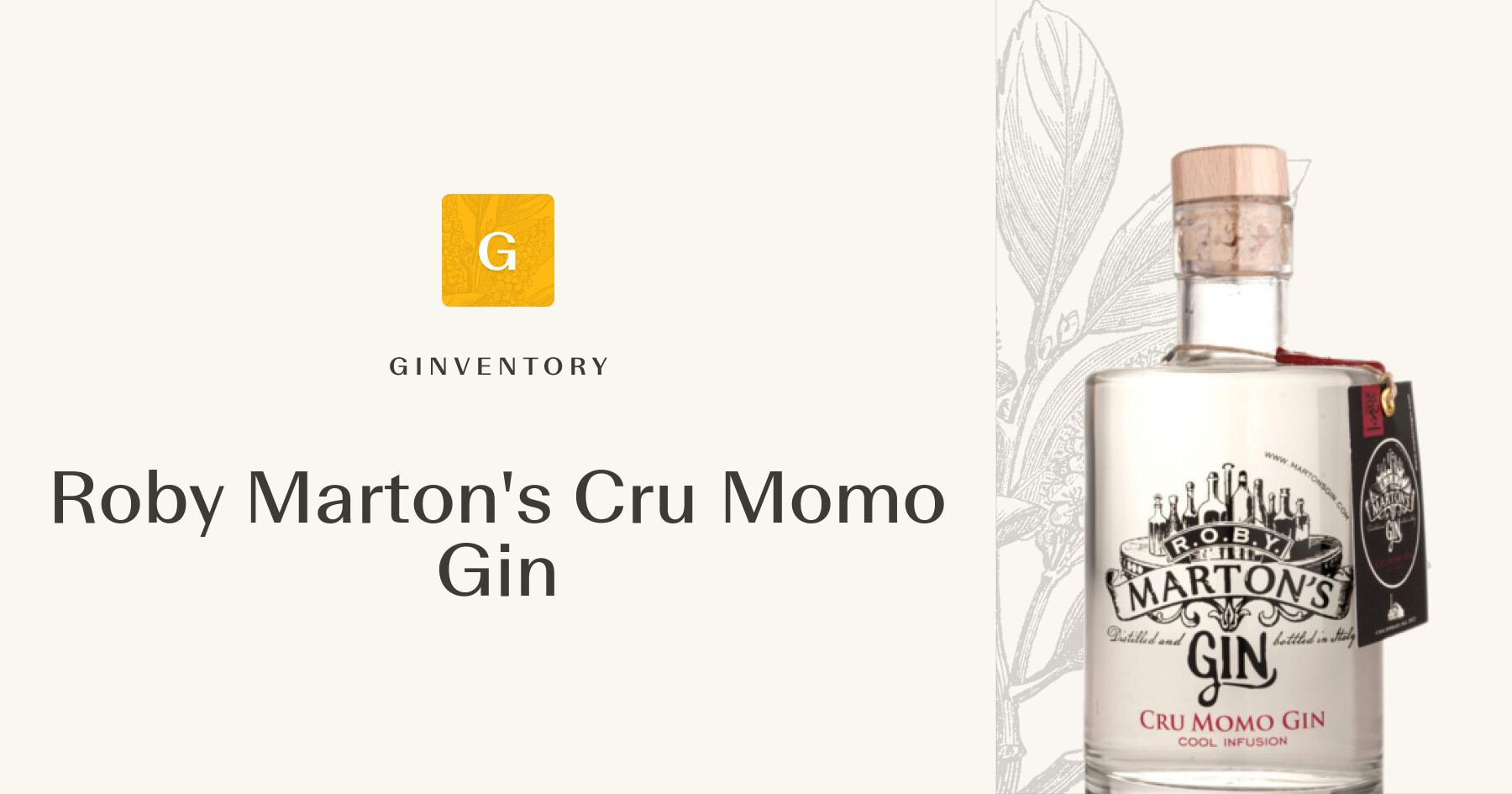 Roby Marton's Cru Momo Gin — Gins | Ginventory