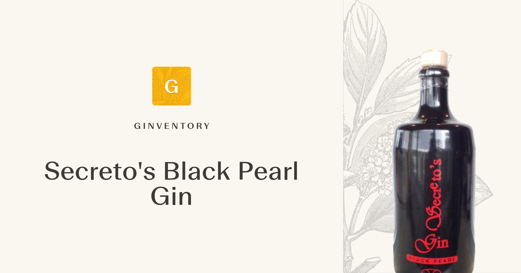 Secreto's Black Pearl Gin — Gins | Ginventory