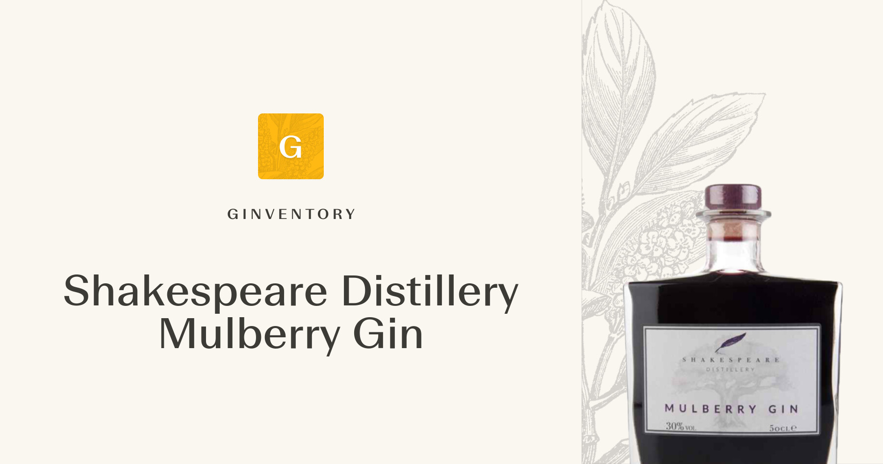 Shakespeare Distillery Mulberry Gin — Gins | Ginventory