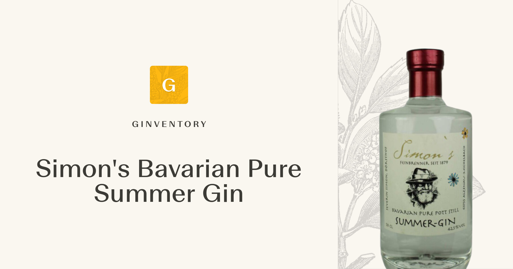 Simon's Bavarian Pure Summer Gin — Gins | Ginventory