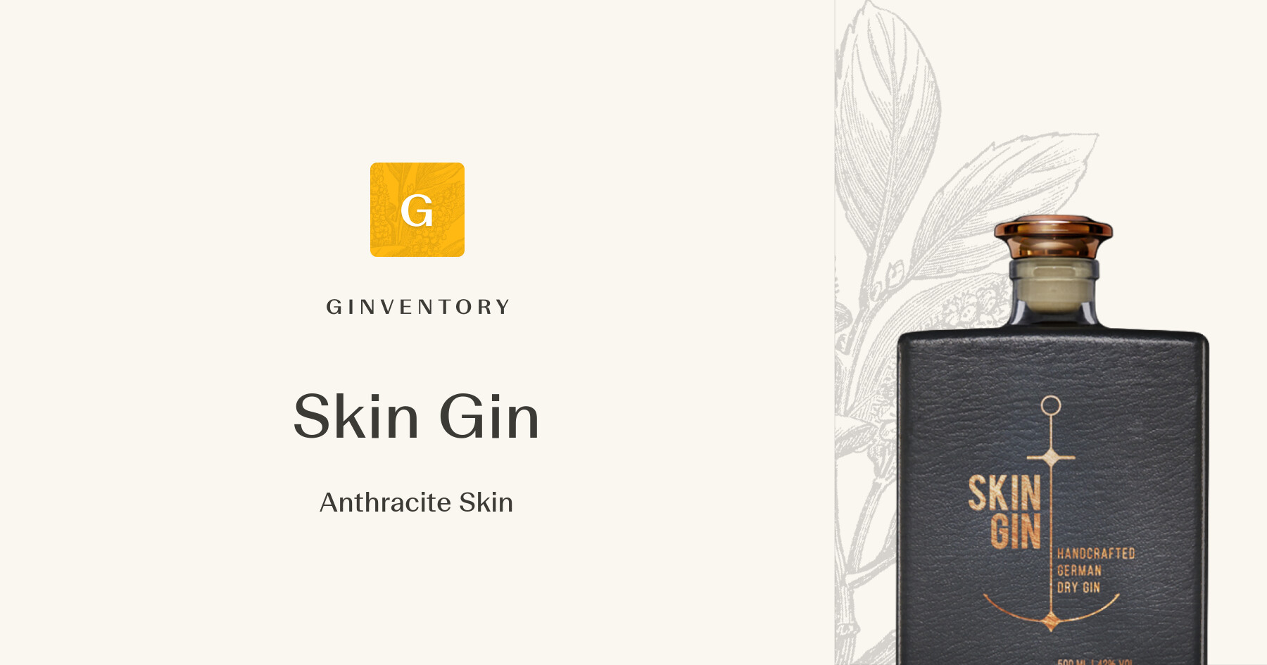 Skin Gin - Anthracite Skin — Gins | Ginventory